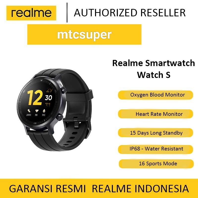 Jual REALME SMARTWATCH WATCH S BLACK GARANSI RESMI | Shopee Indonesia