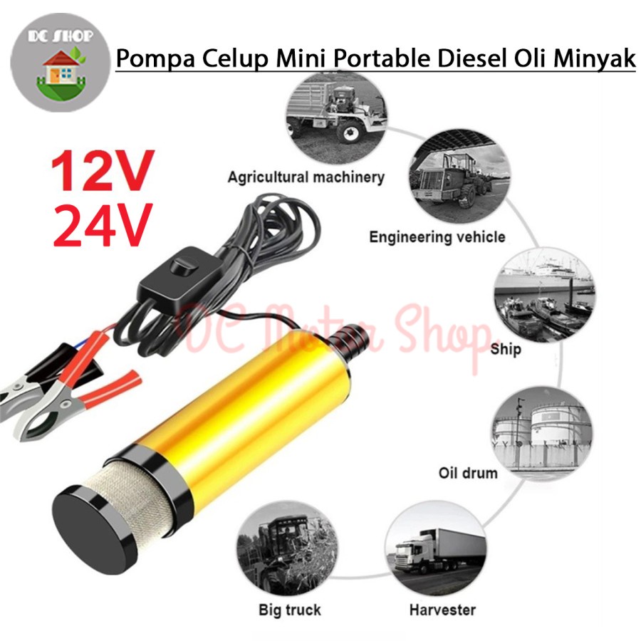 Jual Pompa Air Celup Portable Kecil 12V / 24V Diesel Pump Mini Oli ...
