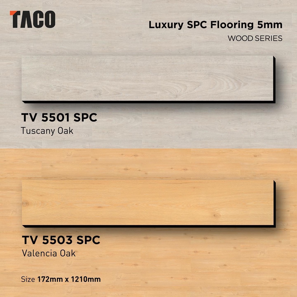 Jual TACO Vinyl Flooring SPC Woodgrain Lantai Kayu 5mm | Shopee Indonesia
