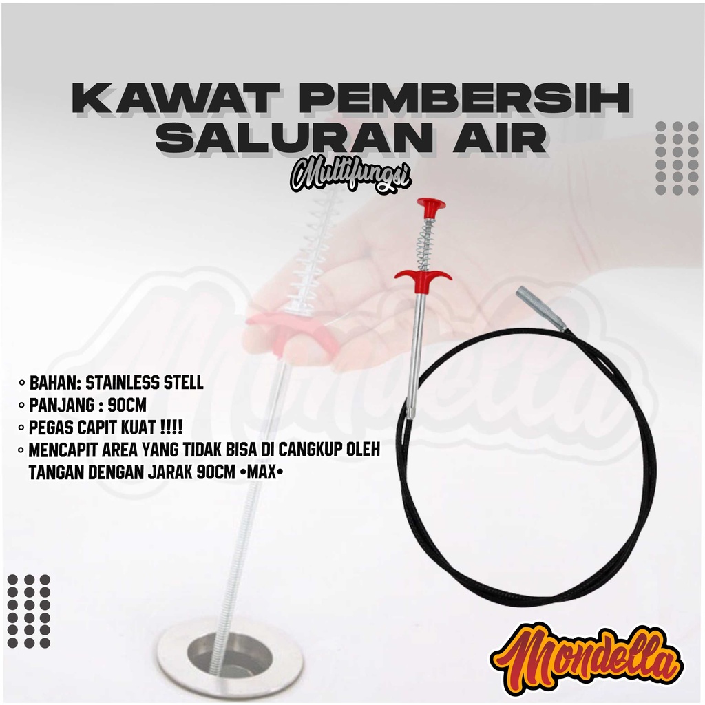 Jual Kawat Pembersih Saluran Air Wastafel Pipa Pralon Kawat Penjepit Kotoran Serbaguna MONDELLA ...