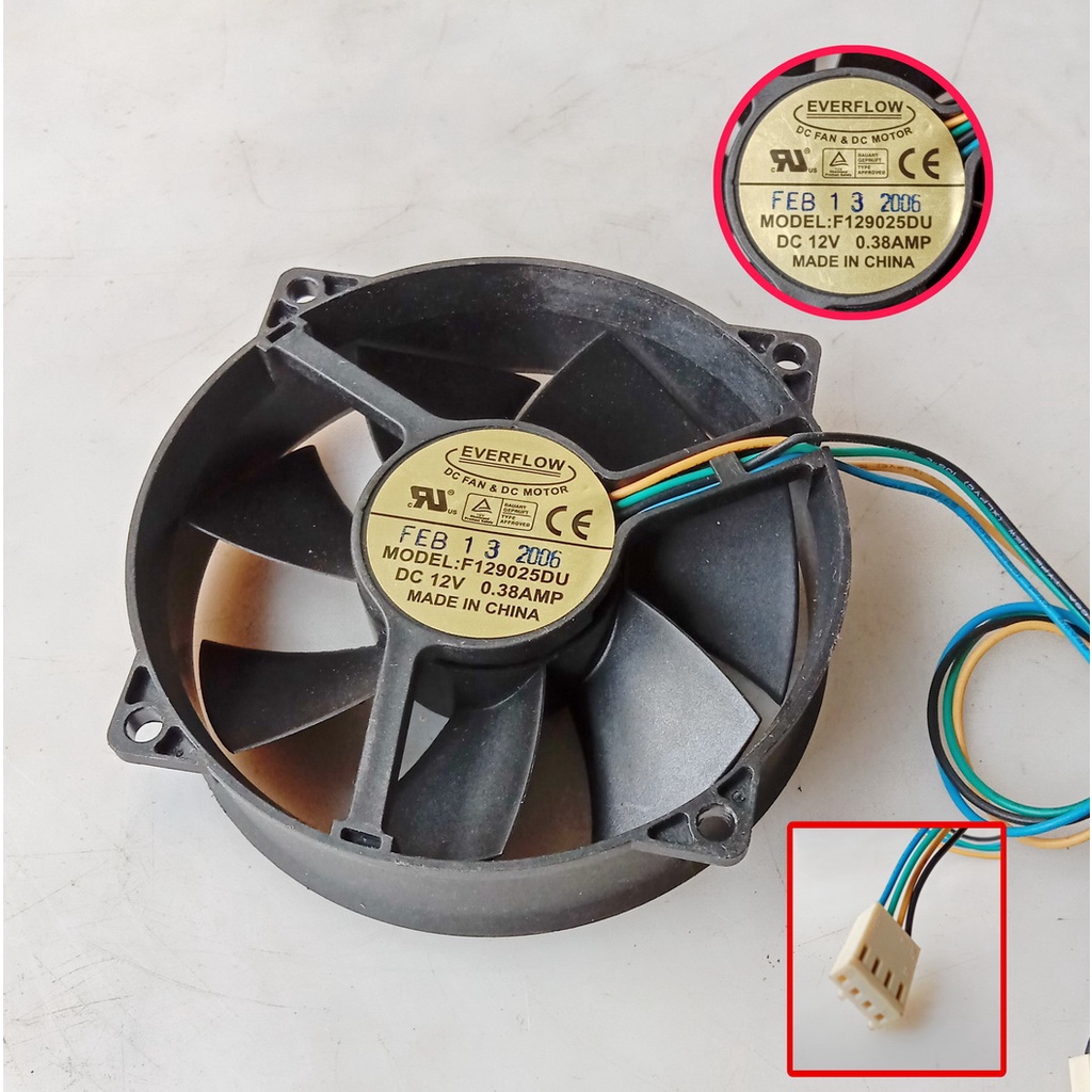 Jual Fan Dc Everflow F129025DU 12V 0.38A 95x95x25mm | Shopee Indonesia