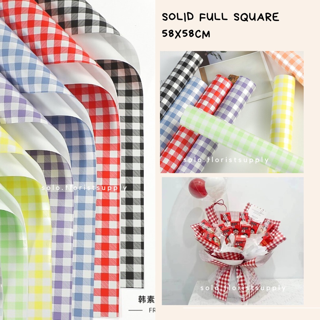Jual SOLIDFULL SQUARE PATTERN FLOWER WRAPPING CELLOPHANE MOTIF KOTAK ...