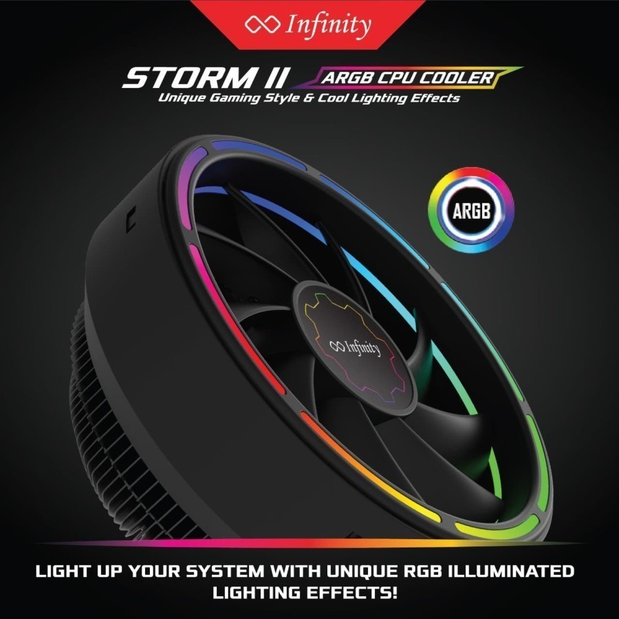 Jual CPU Cooler Infinity Storm II Auto RGB Heatsink Fan Intel AMD ...