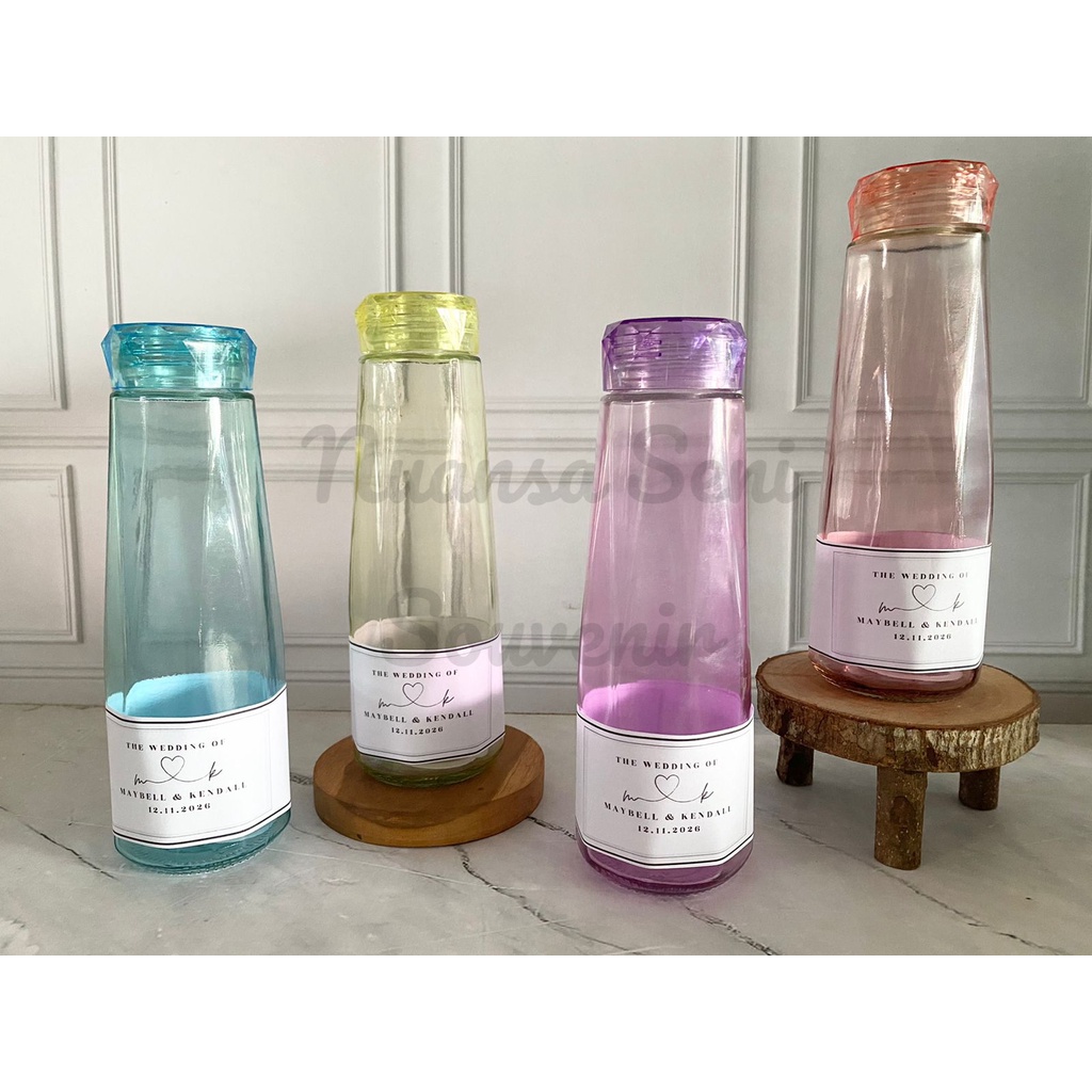 Jual Souvenir Botol Kristal Kaca Minum 380ml Tumbler Motif Diamond Termos Infused Water Beling ...