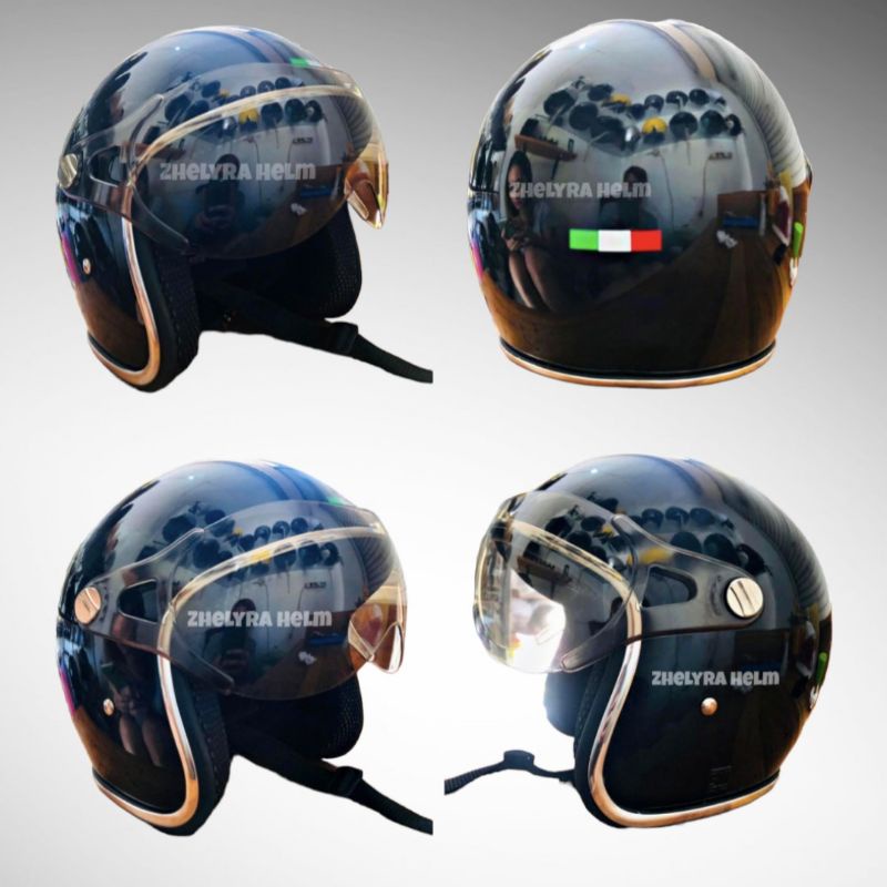 Jual HELM PILOT FANTASI LIST CHROME ORIGINAL PREMIUM FREE BUBBLE WARP ...