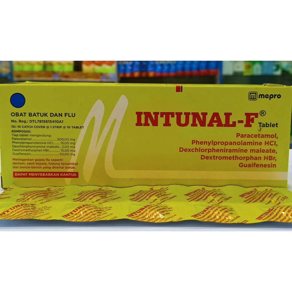 Jual Intunal F Obat Demam Batuk Pilek 1 Strip isi 10 Tablet | Shopee ...