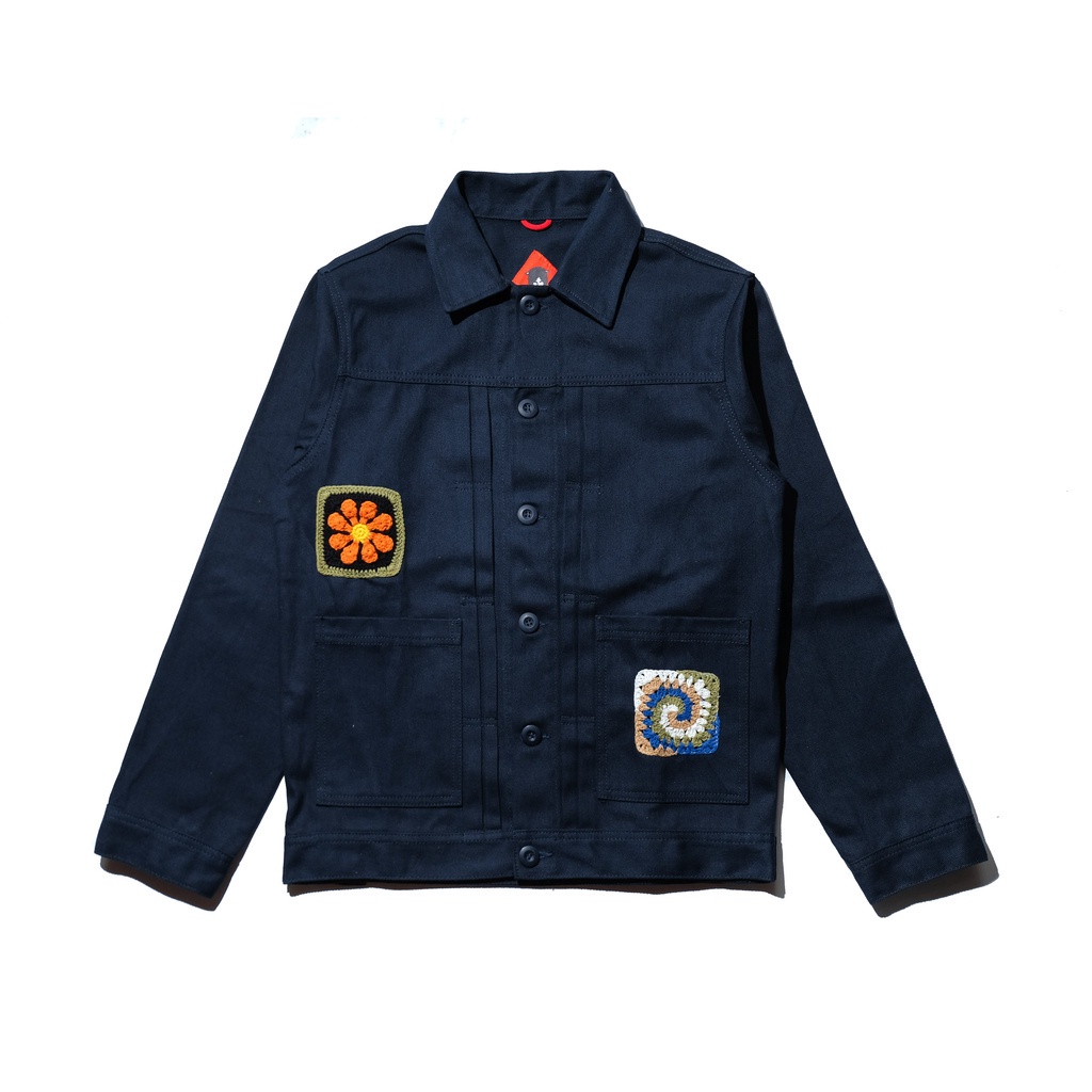 Jual Humblezing Jacket Trucker Mikata Crochet Navy | Shopee Indonesia