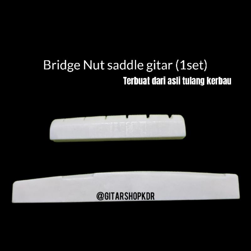 Jual bridge nut saddle gitar akustik tulang kerbau asli termurah 1 set ...