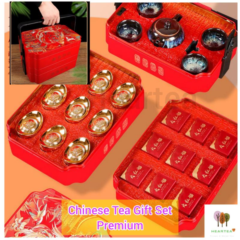 Jual CHINESE TEA SET GIFT BOX (PREMIUM)/ HAMPERS IMLEK CHINESE NEW YEAR ...