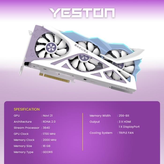 Jual Vga Amd Yeston Rx 6800 Xt 16Gb Gddr6 256Bit Sakura Murah! | Shopee ...