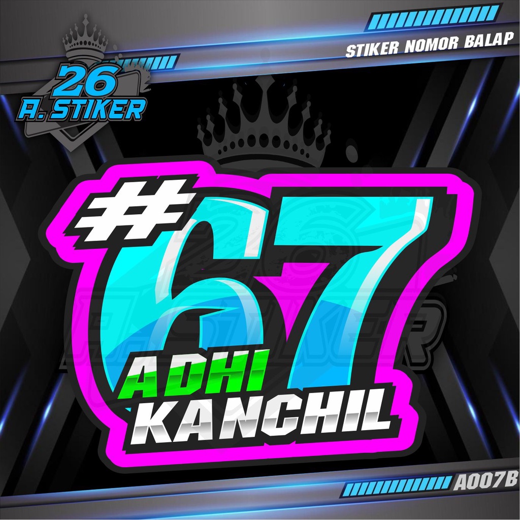 Jual Stiker Racing nomor balap All motor,helem dll. Custom Bisa Request ...