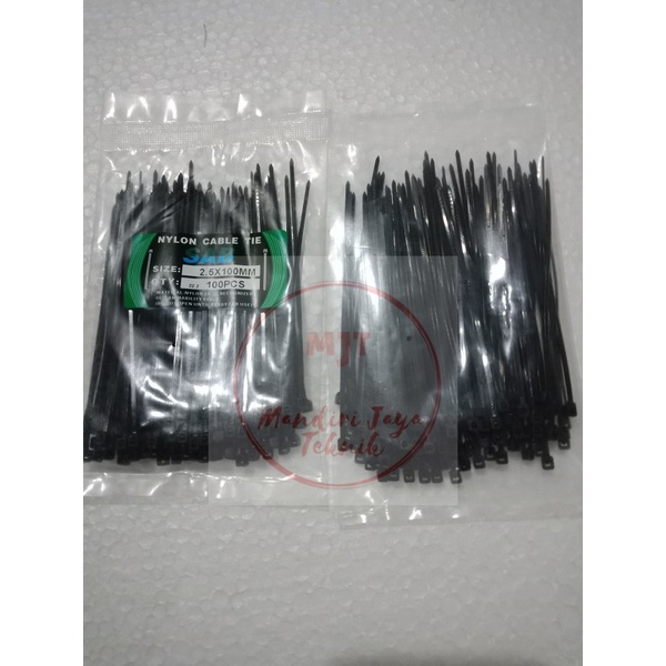 Jual Kabel Ties Kabel Tis Cable Tie 2,5mm x 100mm Hitam | Shopee Indonesia