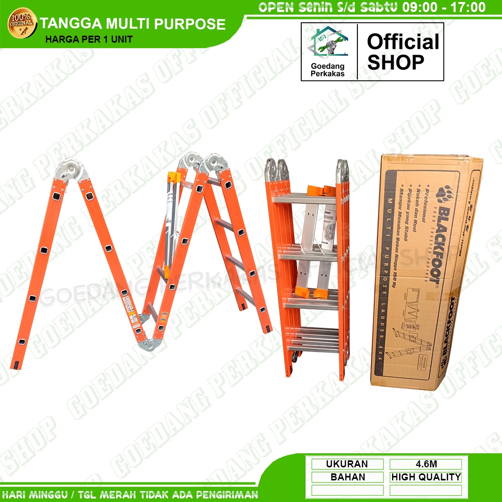 Jual Tangga Lipat Multifungsi 4X4 Blackfoot Tangga Alumunium 4.6M ...