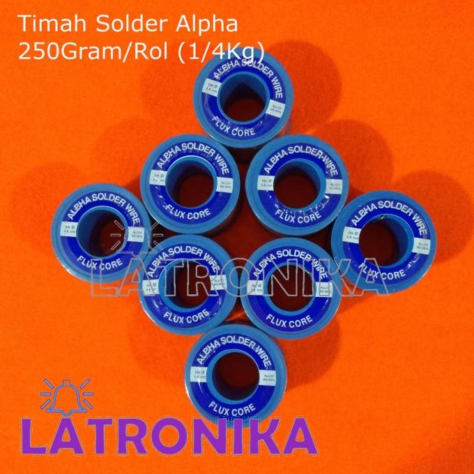 Jual Timah Solder Alpha 250Gr Timah Alpha Roll Besar 1/4kg 60/40% 0.8mm ...