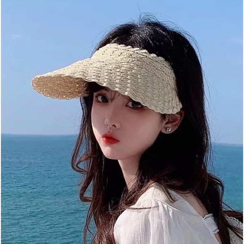 Jual bando braid straw hat topi pantai semi topi golf half hatCODE TG ...