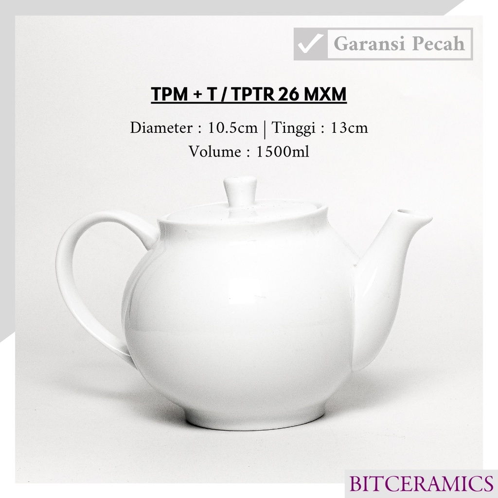 Jual Teko Keramik 1500ml (1PSG) Putih Polos By Indo Keramik / Teko ...