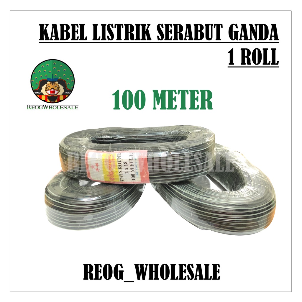 Jual Kabel Listrik Serabut Ganda Tembaga ASLI 2 X 18 100 METER | Shopee ...