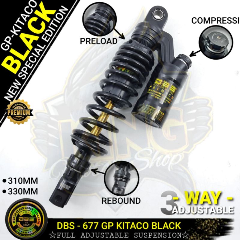 Jual Shock DBS GP - KITACO BLACK NEW SPECIAL EDITION for mio beat vario ...