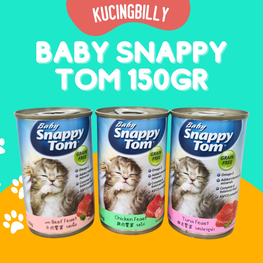 Jual Baby kitten Snappy Tom 150gr makanan anak kucing | Shopee Indonesia