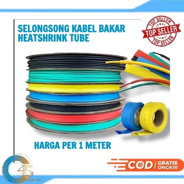 Jual Selongsong Kabel Bakar Heatshrink Tube Heat Shrink Tubing @1METER ...