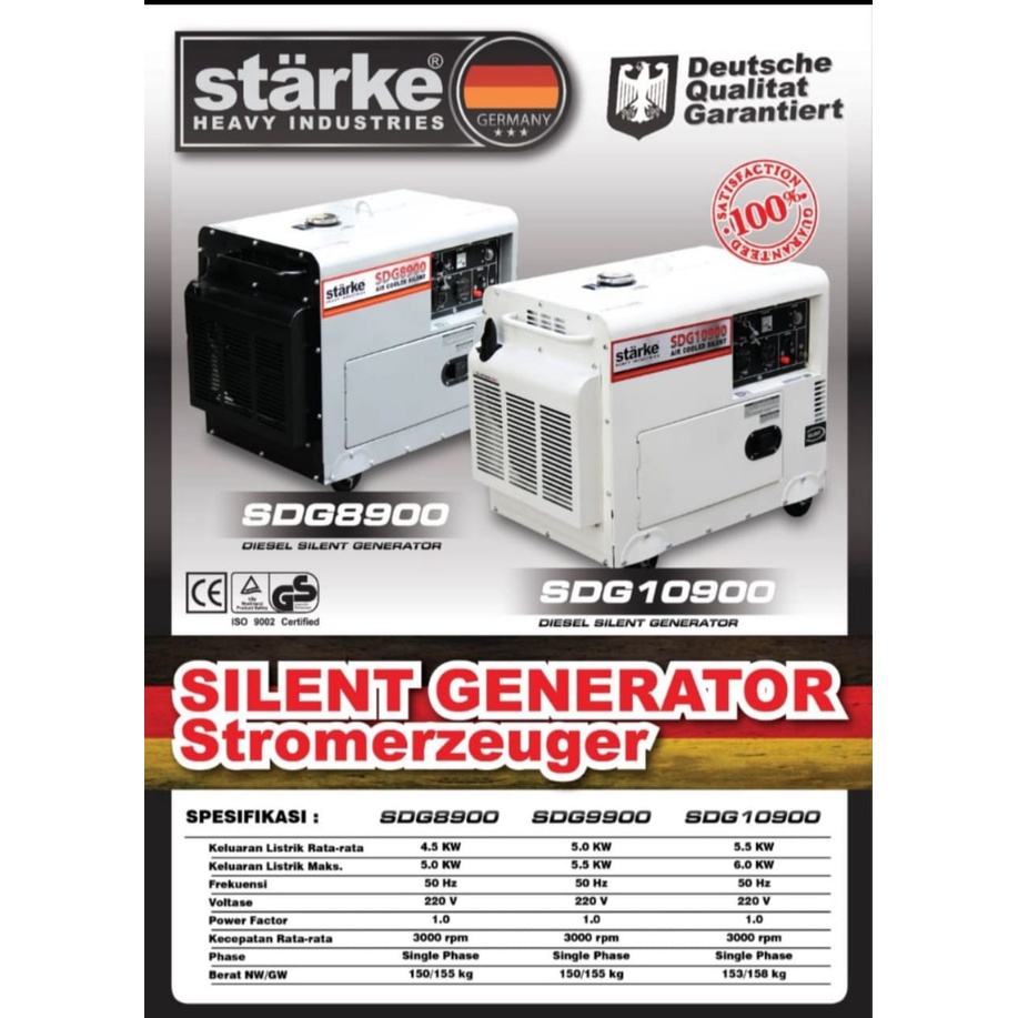 Jual Genset Starke Silent 6000 Watt Maksimal 6500 Watt SDG10900 SDG ...