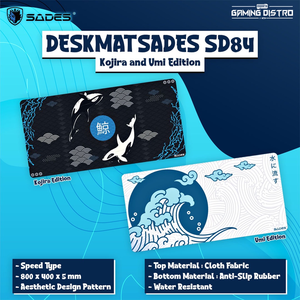 Jual Deskmat Sades SD84 Kujira & Umi Edition - Speed Surface & Water ...