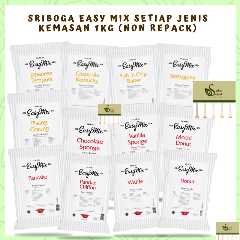 Jual Sriboga Easy Mix 1kg Semua Macam Easymix Crispy ala Kentucky Japanese Tempura Fish n Chip ...