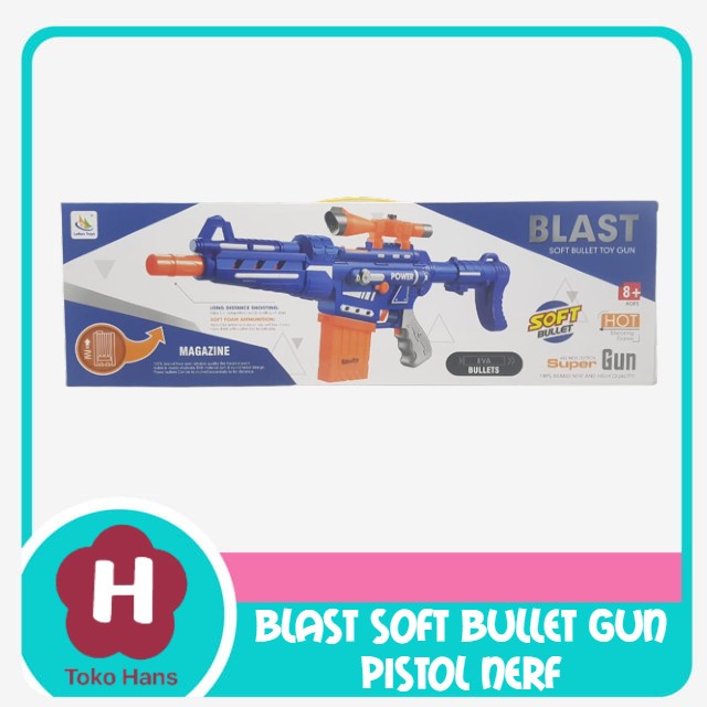 Jual Mainan Cowok Pistol Nerf Pistol Peluru Busa Blast Soft Bullet Gun ...