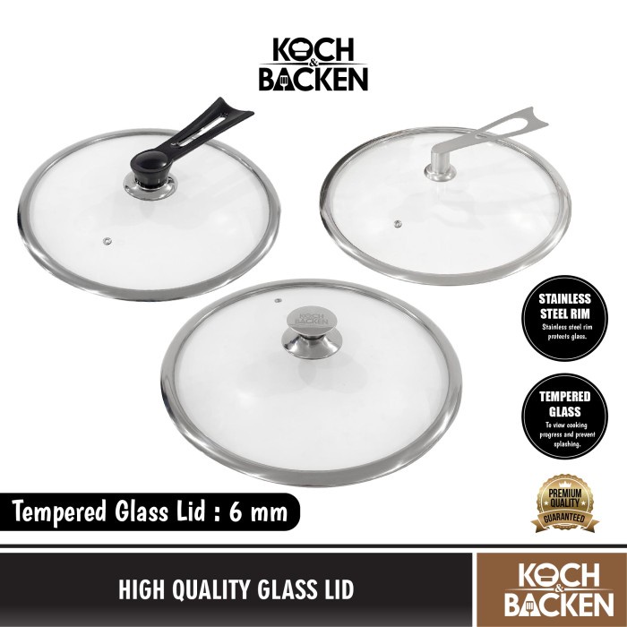 Jual KOCH&BACKEN Tutup Panci Kaca Tutup Wajan Kaca Tutup Kuali Glass ...