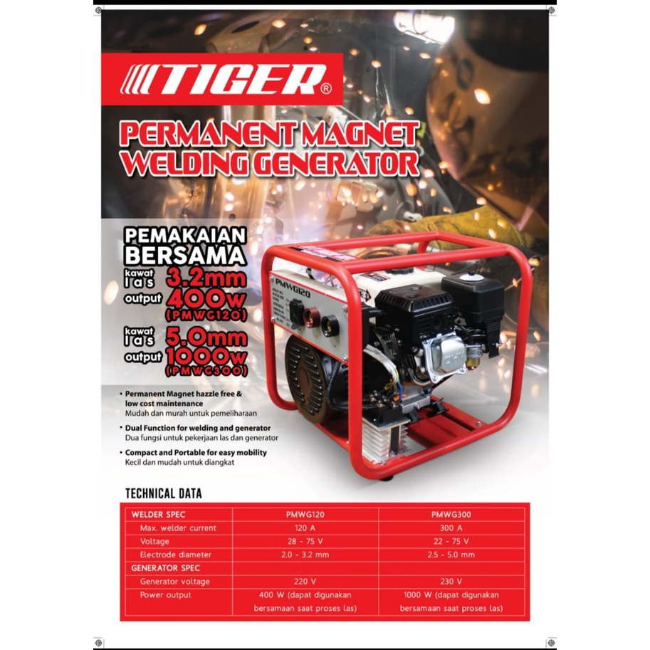 Jual Genset Las Tiger Generator Las PMWG 300 PMWG300 Welding Generator ...