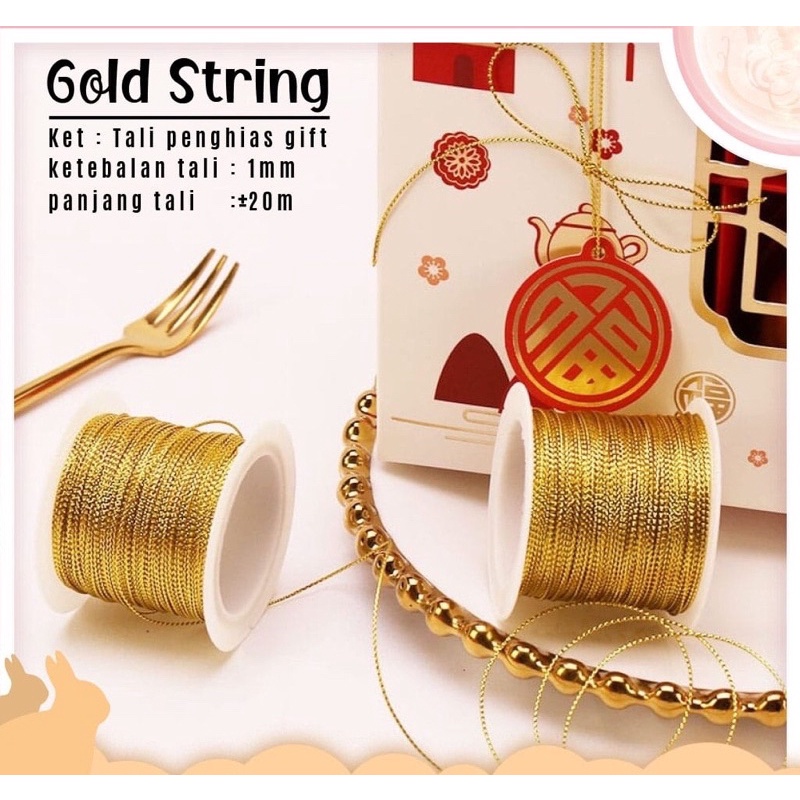 Jual Tali Hangtag Gold String Tali Emas Hiasan Box Hampers | Shopee ...