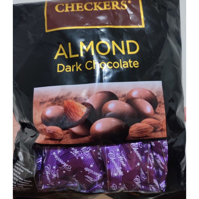 Jual Checkers Almond Dark Chocolate Ecer 1 pcs / Coklat Diet Camilan ...