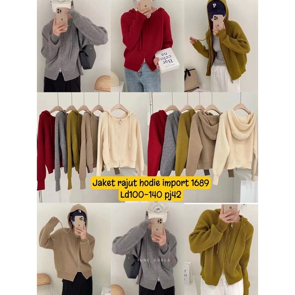 Jual Jaket rajut hodie import 1689 | Shopee Indonesia
