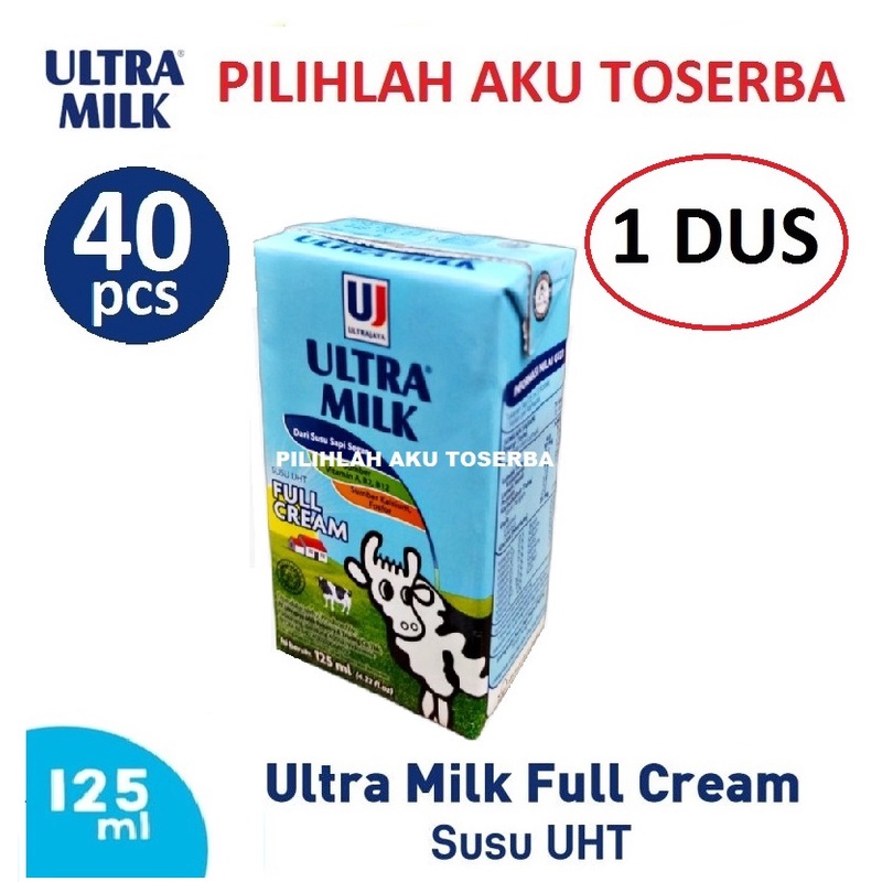 Jual Susu Ultra FULL CREAM 125 ml - ( 1 DUS ISI 40 ) | Shopee Indonesia