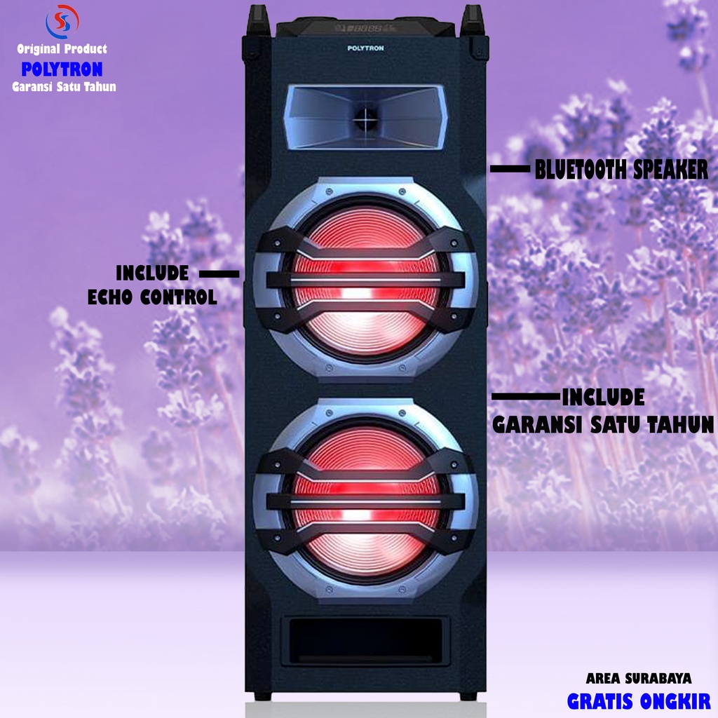 Jual ORIGINAL PORTABLE SPEAKER POLYTRON PTS 12KF25 BLUETOOTH GARANSI ...