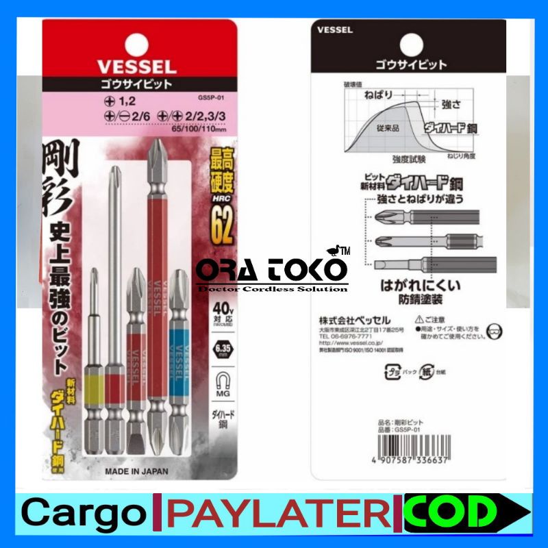 Jual Vessel Double- Headed Bit , Ridgid , Colored mata obeng Vessel ...