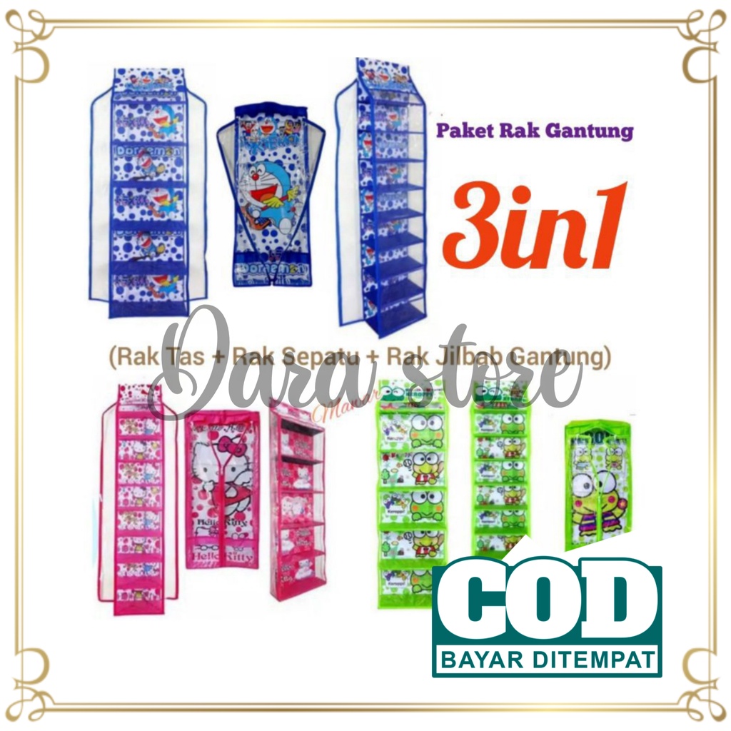 Jual Rak set gantung 3in1 karakter lucu | Shopee Indonesia