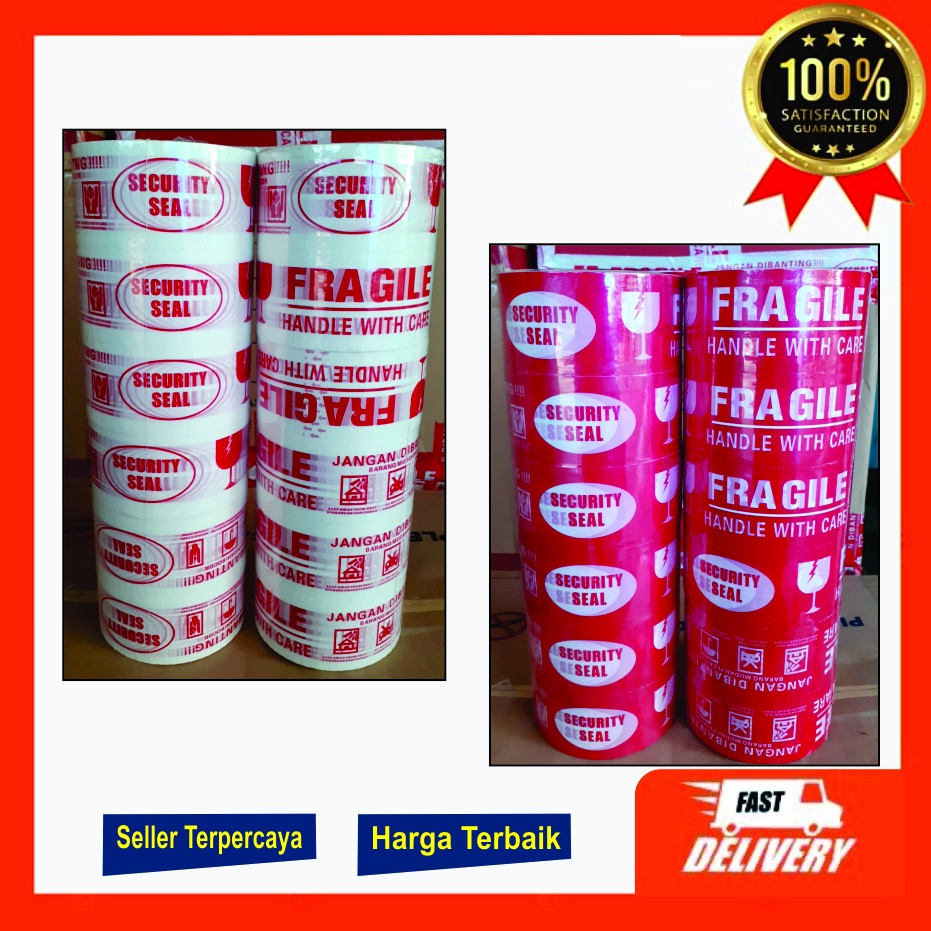 Jual LAKBAN FRAGILE JANGAN DIBANTING / ISOLASI FRAGILE / LAKBAN SEGEL ...