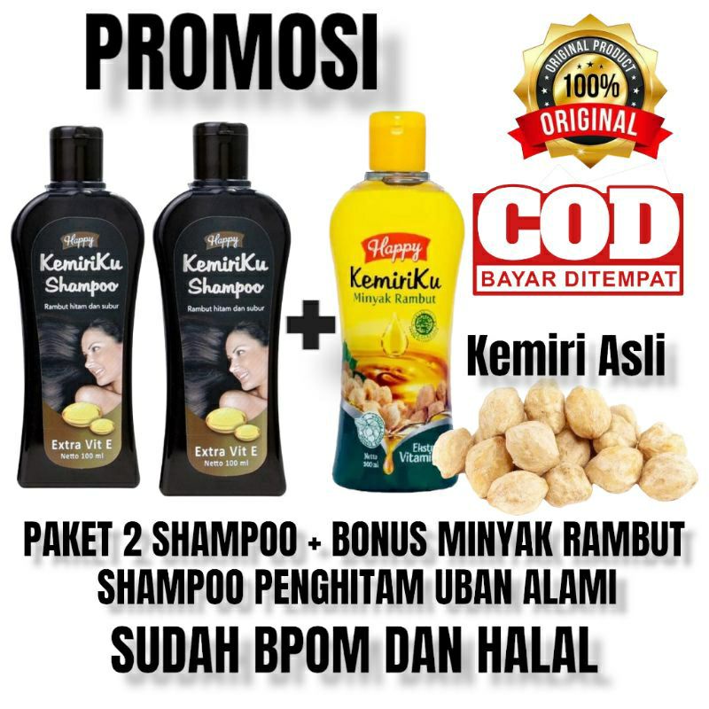 Jual PAKET HAPPY KEMIRIKU SHAMPOO PENGHILANG UBAN 100% ORIGINAL ASLI ...