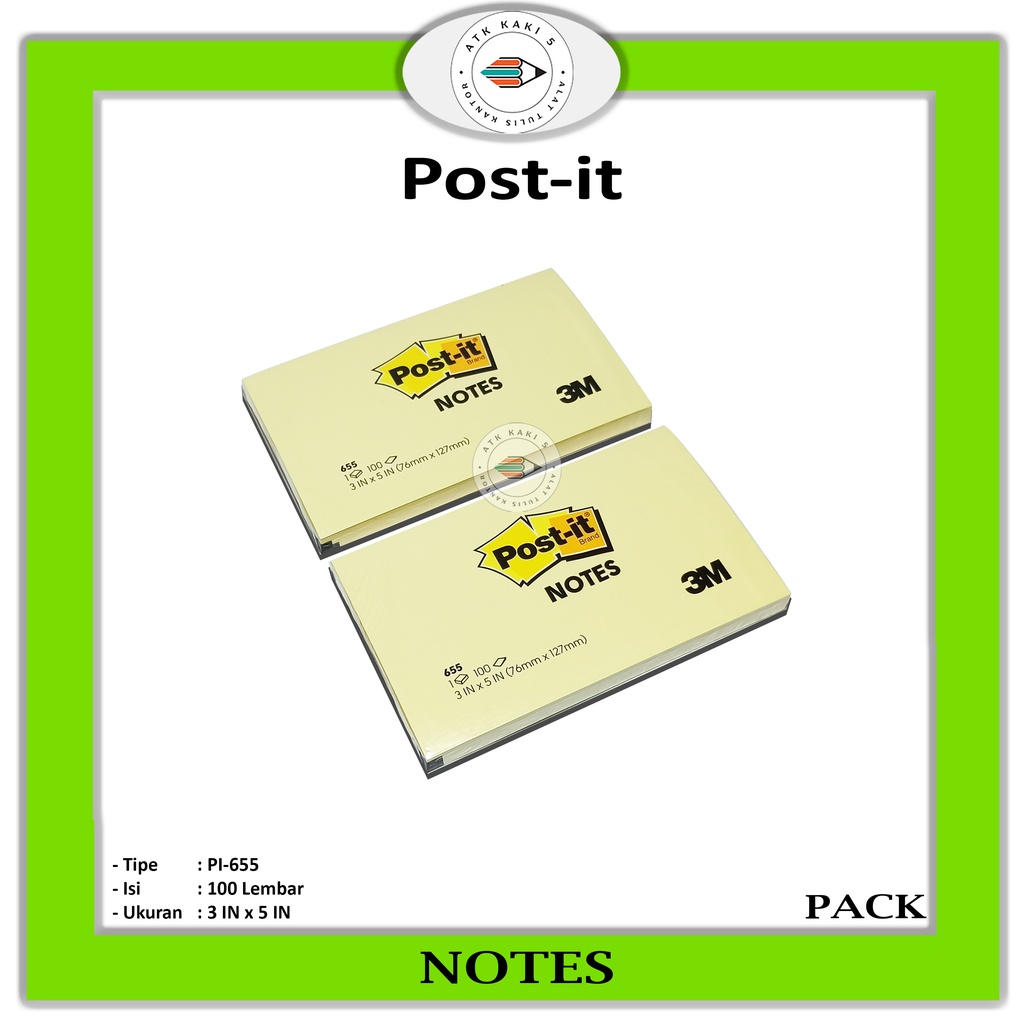 Jual 3M Post-it Notes 655 Memo Ori Kuning - PAD | Shopee Indonesia