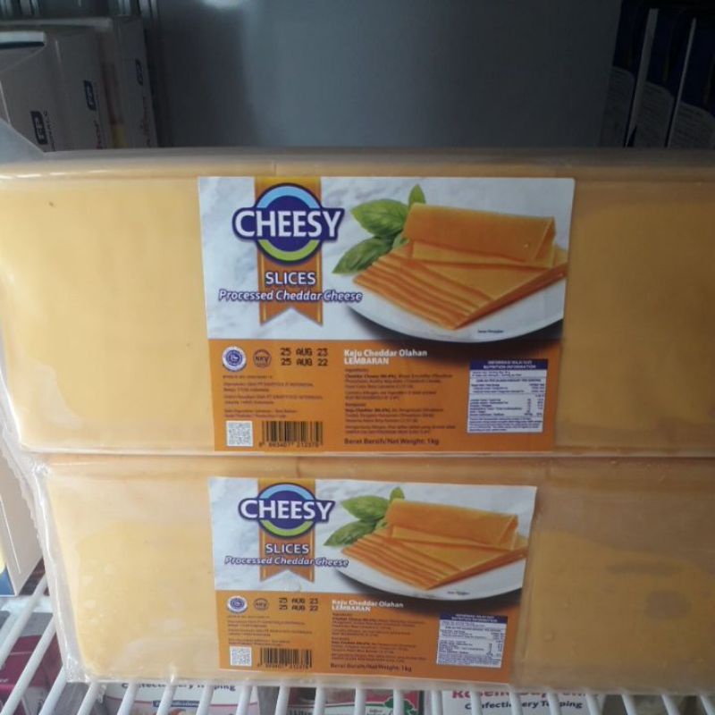 Jual Keju Cheesy Slice Processed Cheddar Cheese 1 kg (Only gosend ...