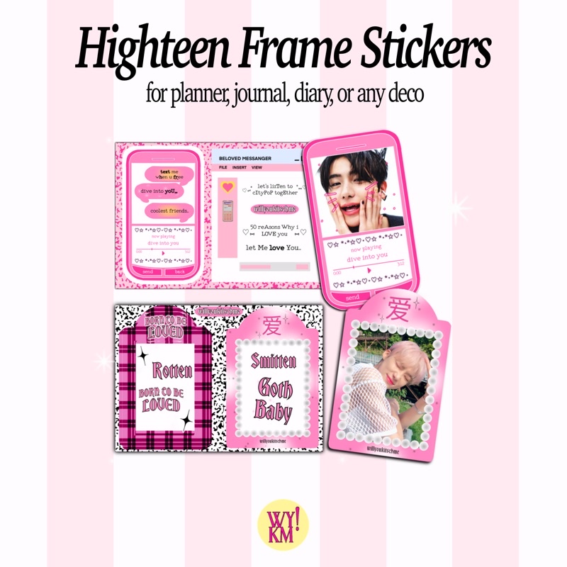 Jual [willyoukitschme] Highteen Frame Planner Journal Deco Y2K Sticker ...