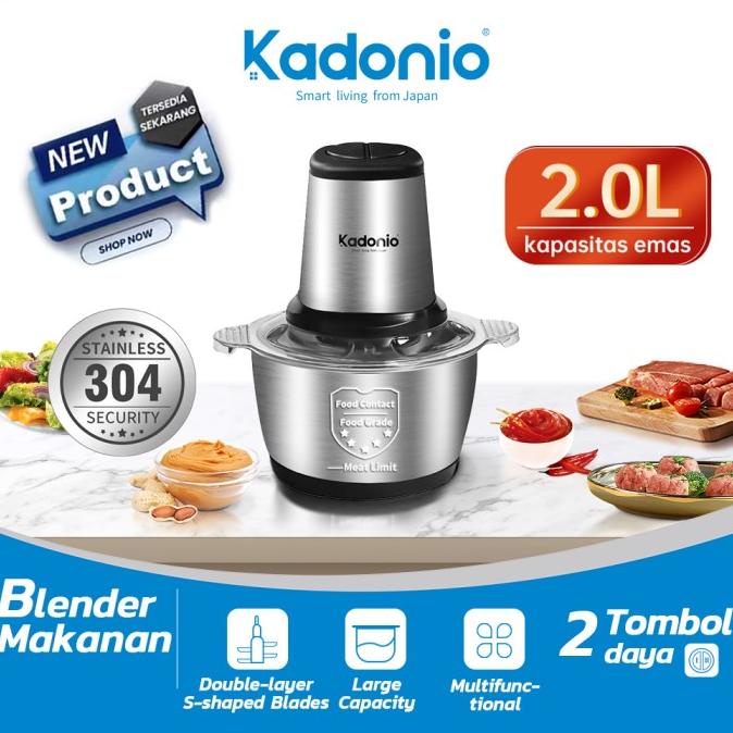 Jual Kadonio Meat Grinder multifungsi 2L Stainless Steel Chopper 3 ...