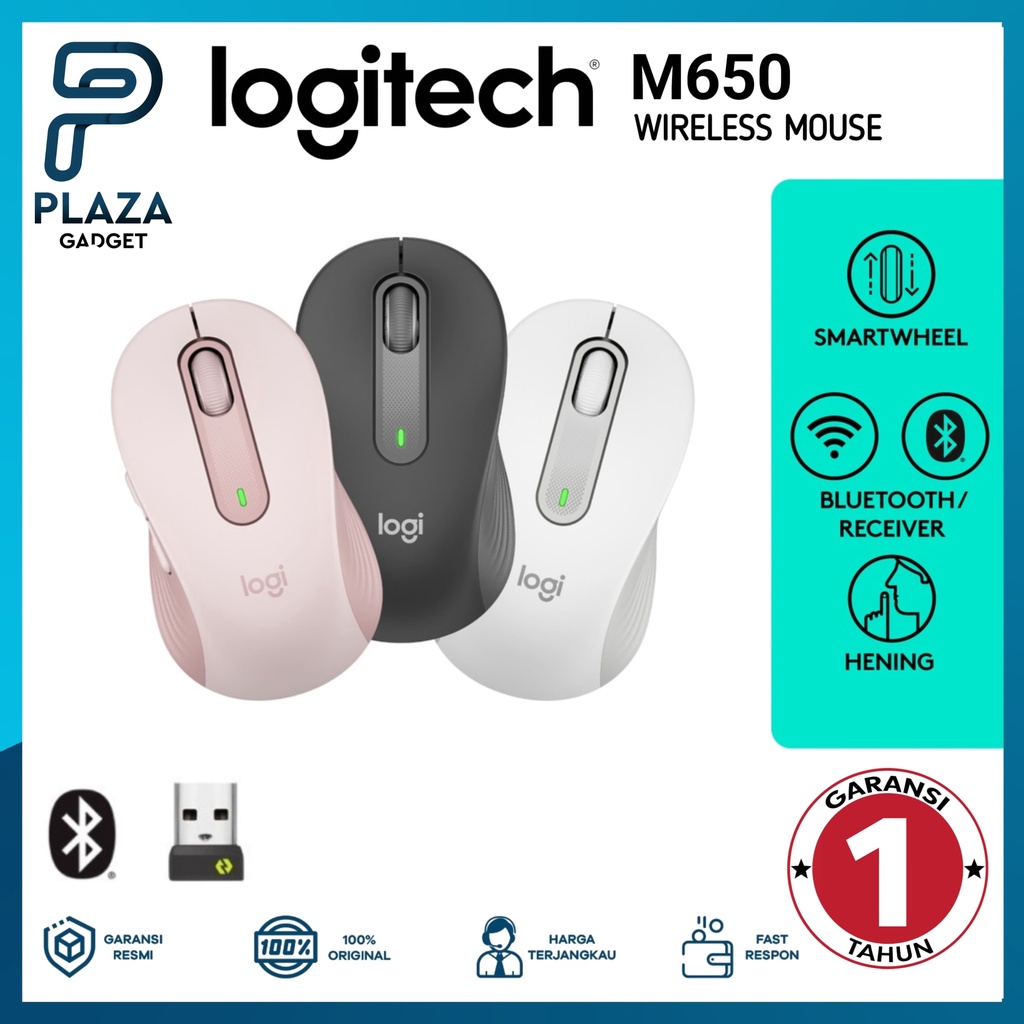 Jual Logitech Signature M650 Mouse Wireless Bluetooth Silent Garansi ...