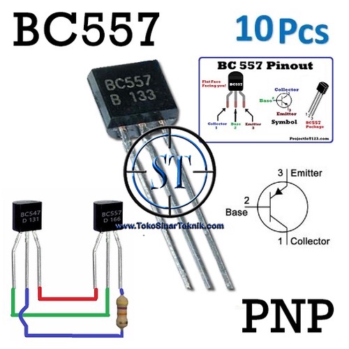 Jual x10 Transistor BC557 BC 557 Amplifier NPN TO-92 isi 10 BUAH | Shopee Indonesia