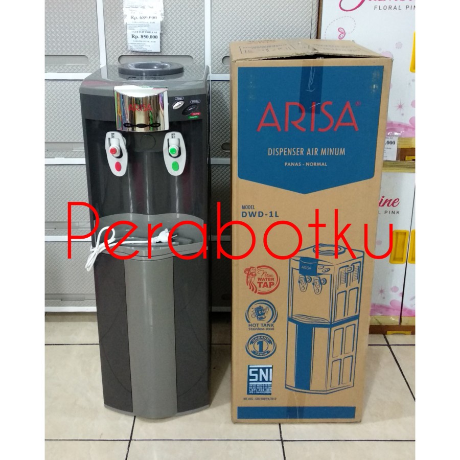Jual Dispenser Tinggi Arisa 2 Kran DWD 1L / Dispenser Galon Air + Laci ...