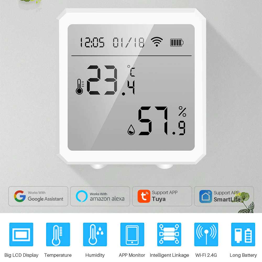 Jual Smart Temperature Humidity Sensor Detector WiFi - TY11 | Shopee ...
