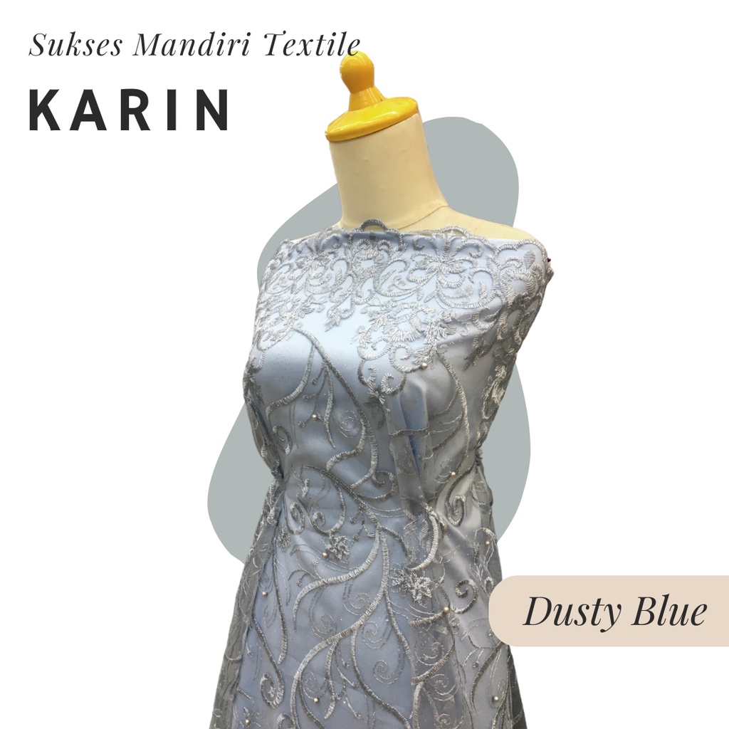 Jual [KARIN] Brukat Tile Premium Mewah Warna Dusty Blue Biru Muda ...