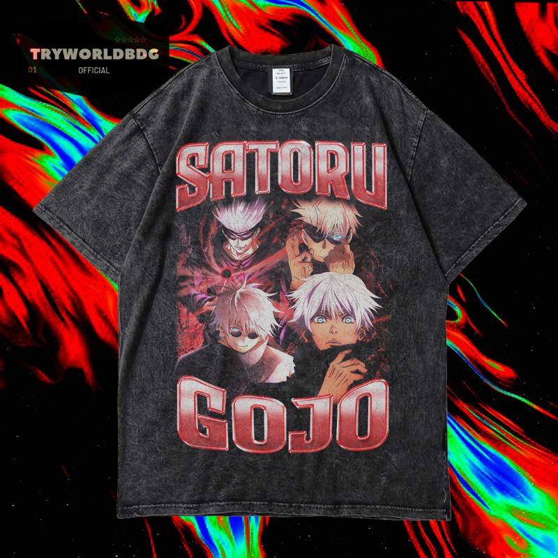 Jual TRYWORLDBDG OFFICIAL "GOJO SATORU" KAOS OVERSIZED | KAOS WASHED ...