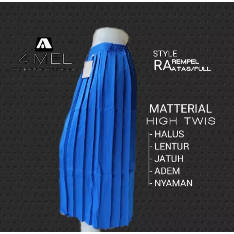 Jual ROK BIRU BENHUR PANJANG MODEL RA REMPEL LIPIT LIDI DARI ATAS FULL ...